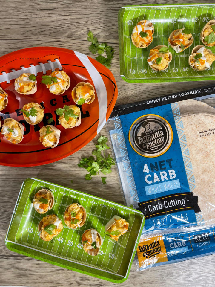 Baked Buffalo Chicken Tortilla Cups • La Tortilla Factory