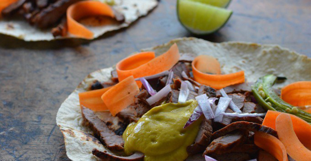Tacos Árabes with Carrot-Avocado Crema • La Tortilla Factory