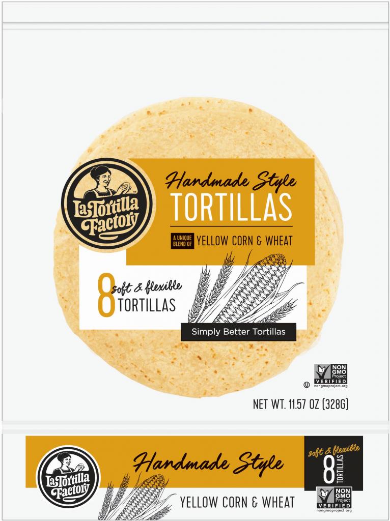 Hand Made Style Tortillas, Yellow Corn & Wheat • La Tortilla Factory