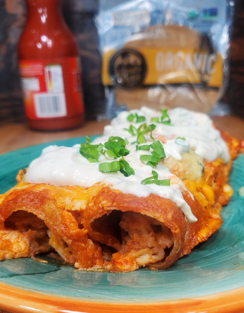 Creamy Buffalo Bleu Cheese Enchiladas • La Tortilla Factory