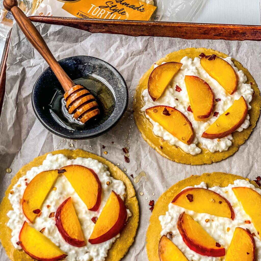 Ricotta and Peaches Mini Tacos • La Tortilla Factory
